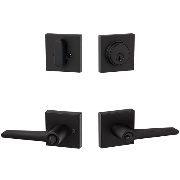 Premier Lock Complete Entry Lever Set with Single Cylinder Deadbolt ...