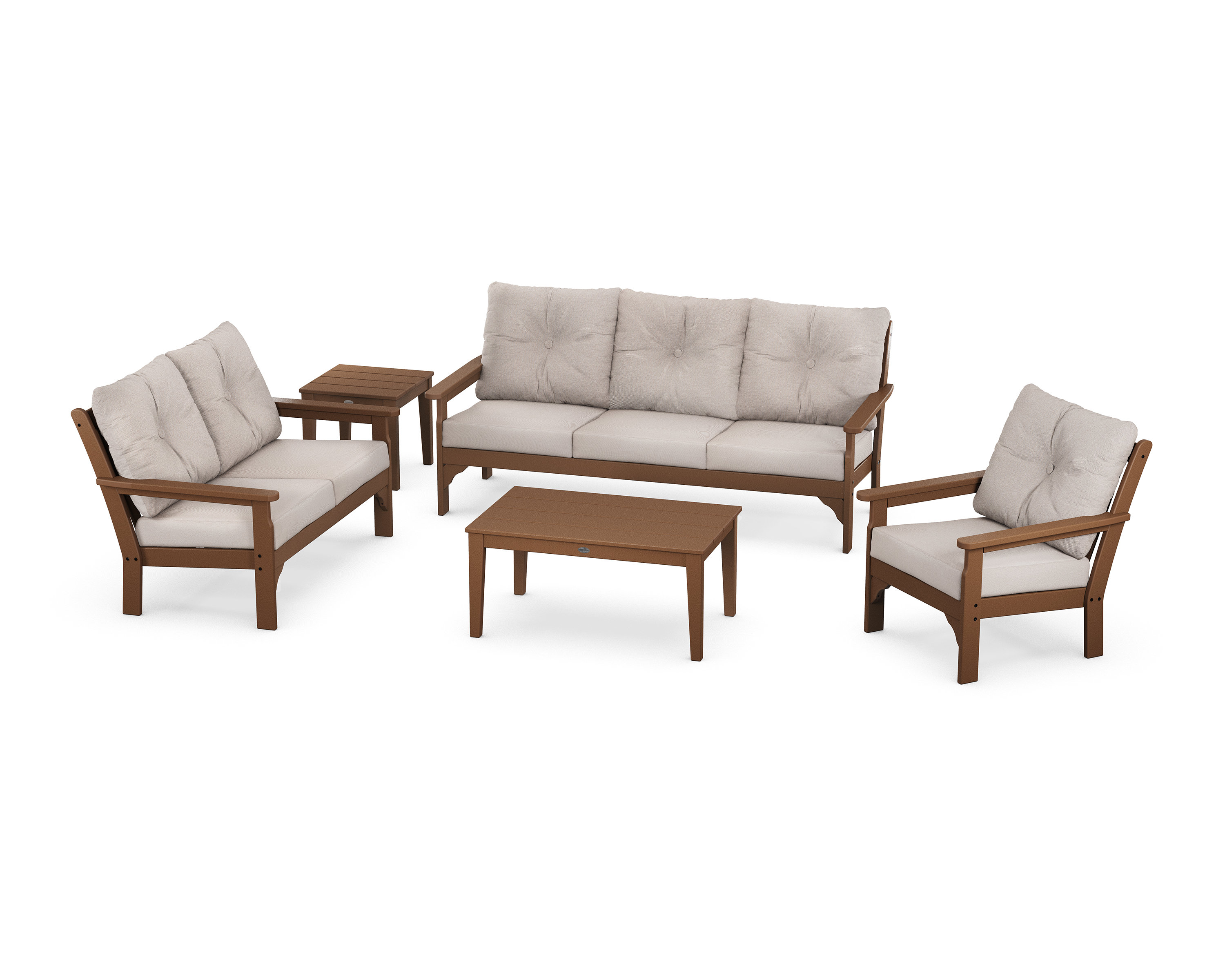POLYWOOD® Vineyard 5 Piece Deep Seating Set & Reviews | Wayfair