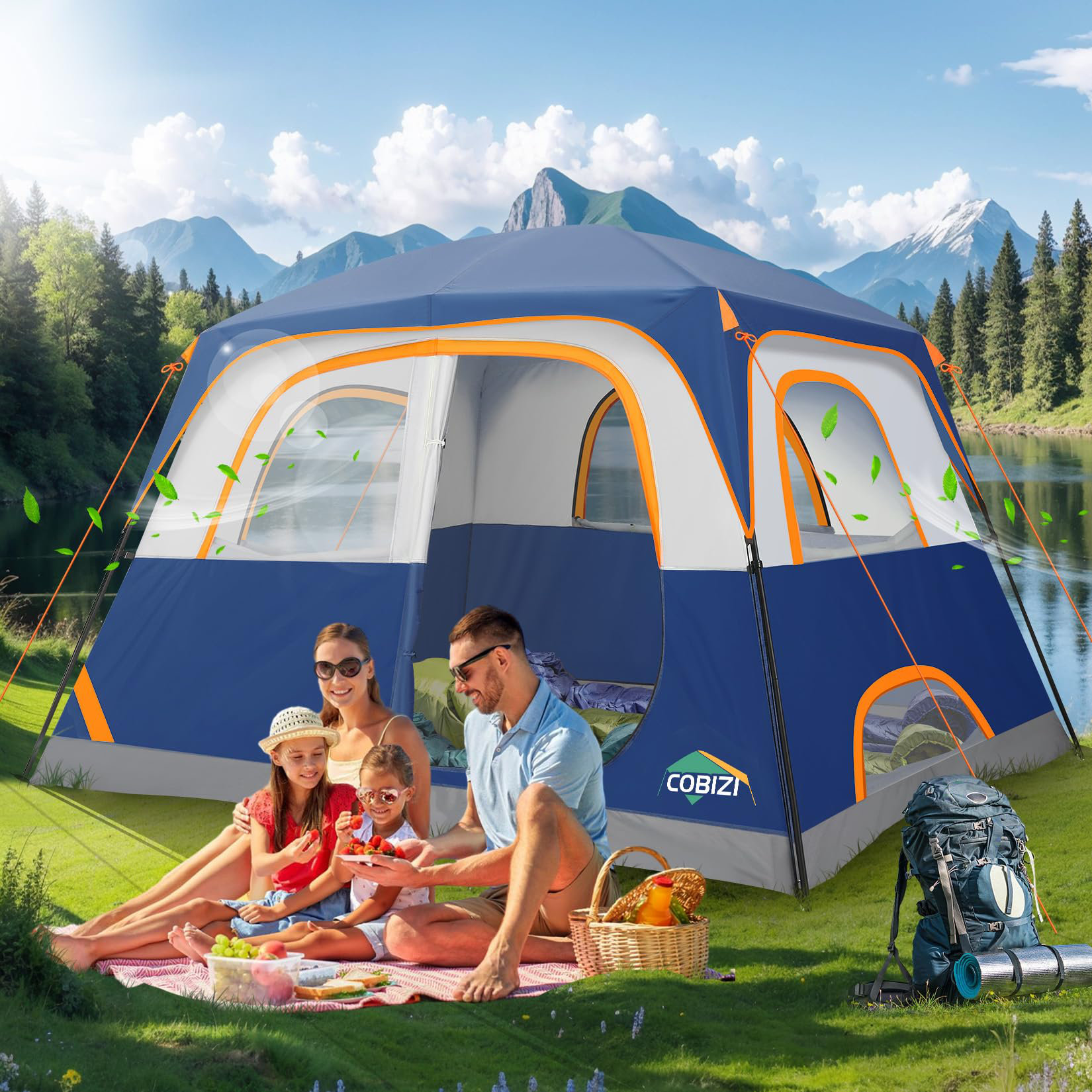 COBIZI Tents for Camping 4/6 Person Camping Tent with Rainfly and ...