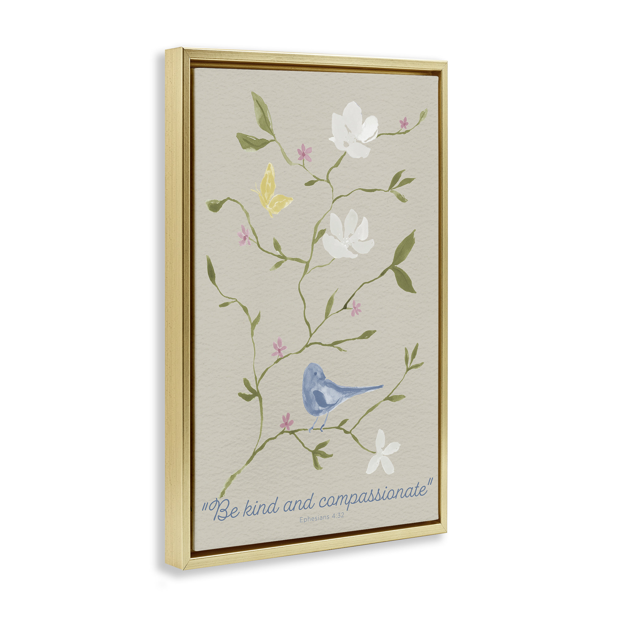 Latitude Run® Floral Be Kind & Compassionate Floating Frame, design by ...