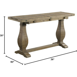 ERTCHUE RIED Napa Modular Reclaimed Wood Flip Top Console Dining Table ...
