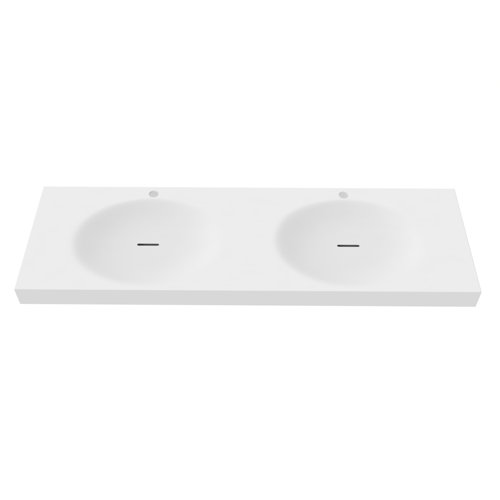CastelloUSA Darleen 60" Solid Surface Thin Rectangular Wall Mount ...
