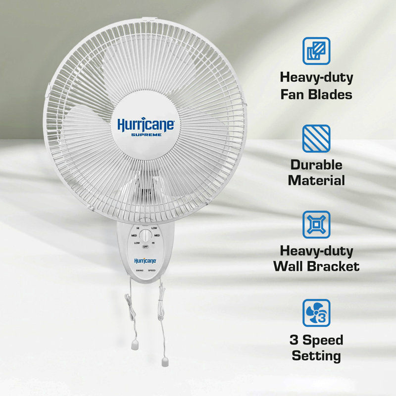 Hurricane 20'' Oscillating Wall Mounted Fan Fan & Reviews | Wayfair