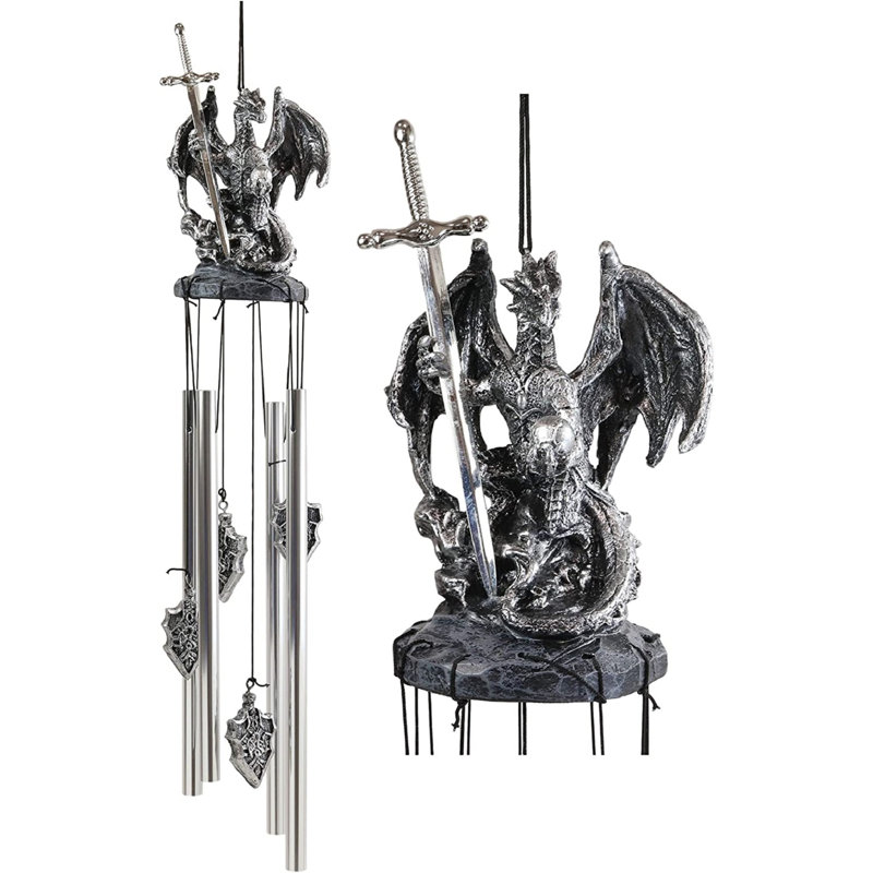 Trinx Chandless Medieval Dragon Wind Chime | Wayfair