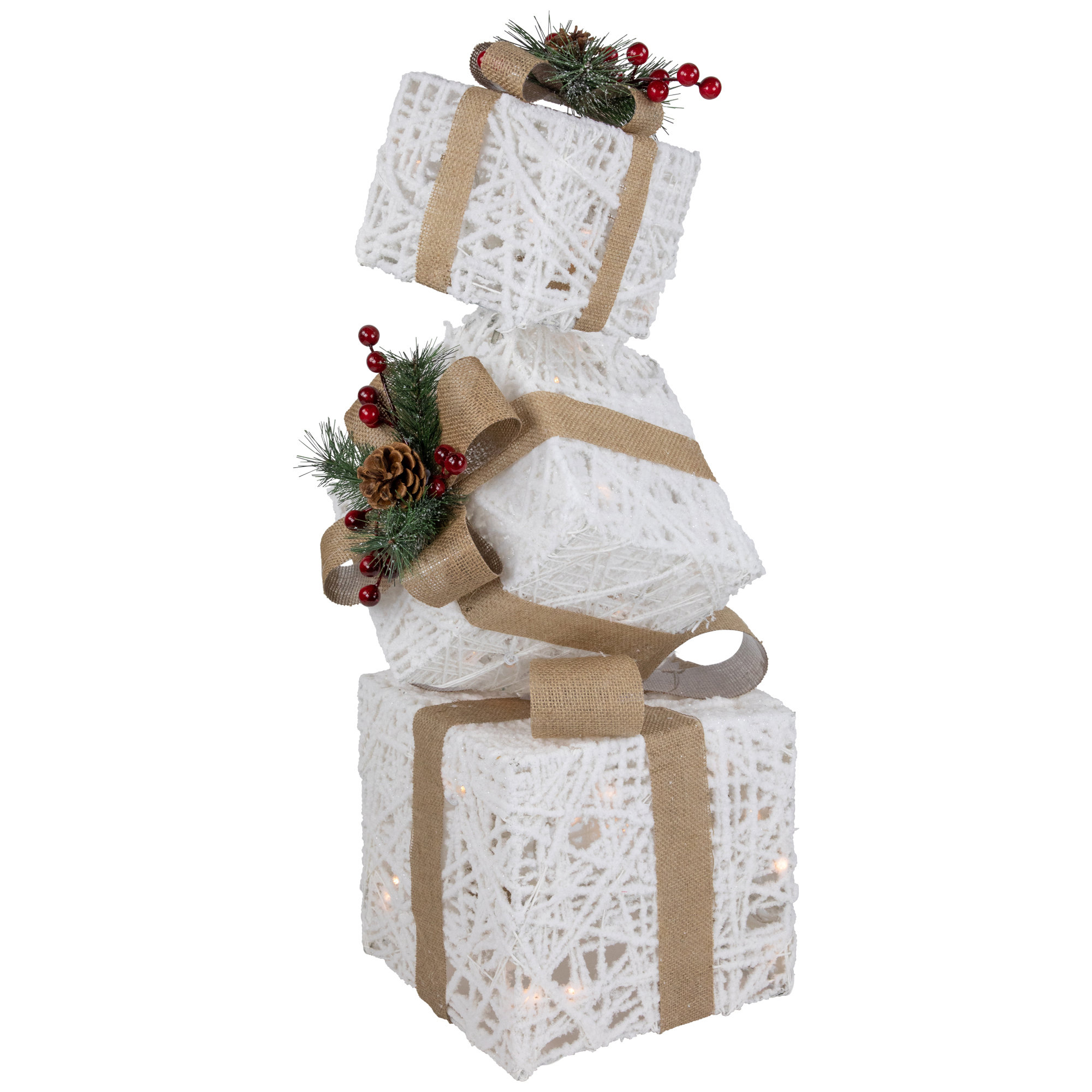 Northlight Seasonal LED Lighted Stacked Gift Boxes Christmas Decoration ...
