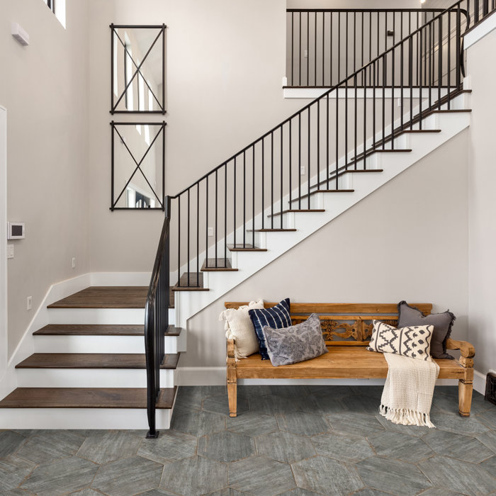 Merola Tile Retro Hex 14" x 16" Porcelain Wood Look Wall & Floor Tile ...