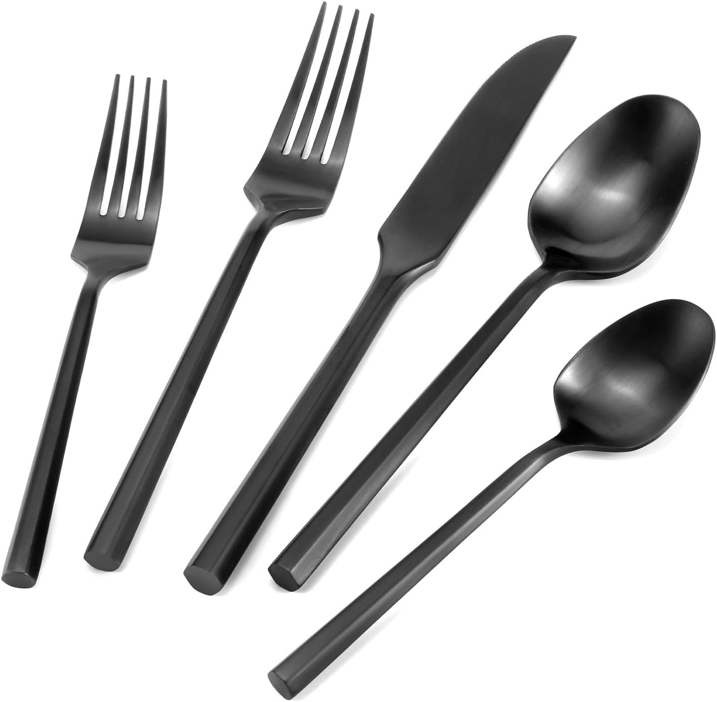 Latitude Run® Premium Matte Black Stainless Steel Flatware Set With ...