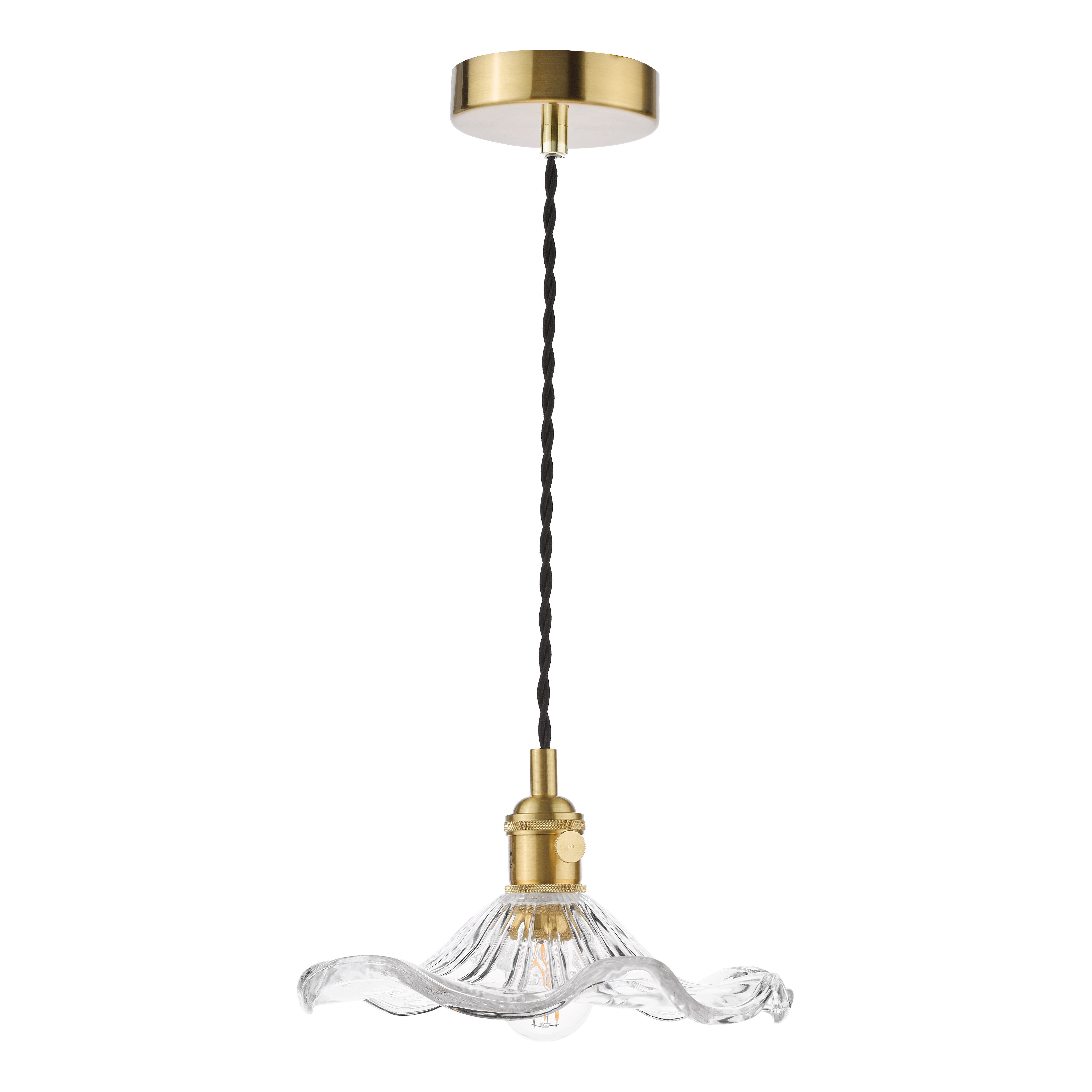 George Oliver Hadano 1LT SUSPENSION BRASS CW CLR WAVY GLS | Wayfair.co.uk