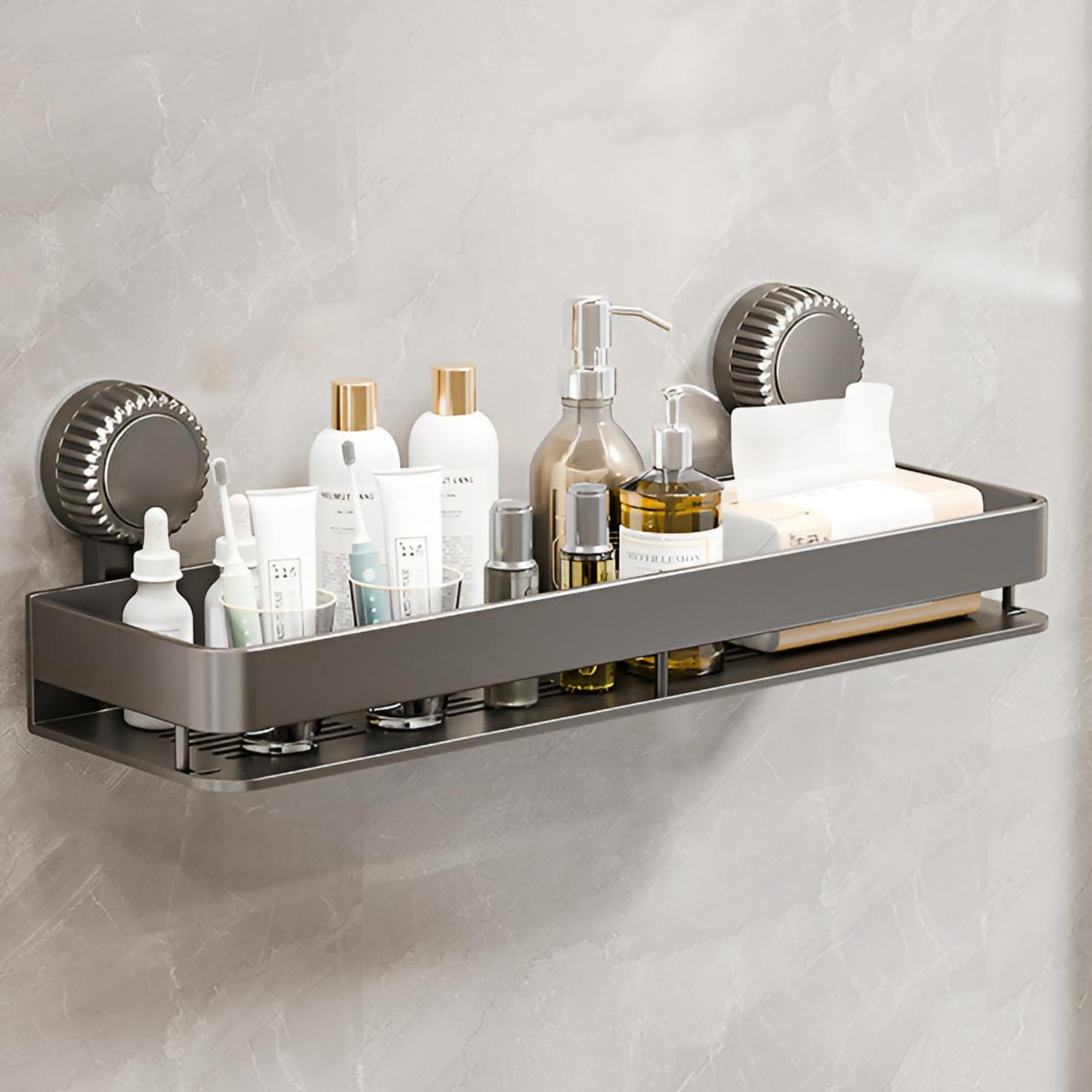 Brayden Studio Suction Cup Non Perforated Bathroom Storage Rack ...