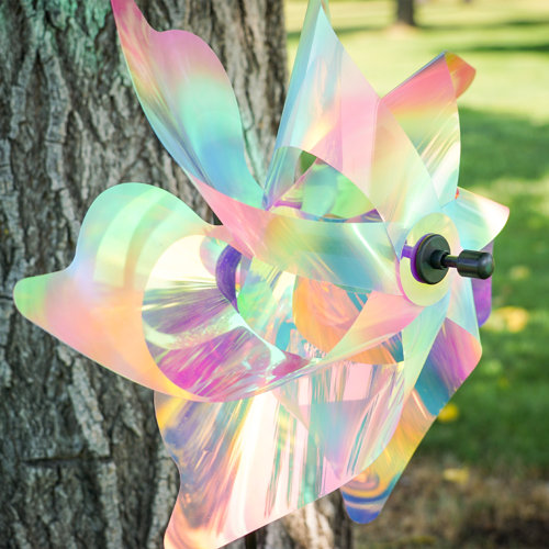InTheBreeze Striped Iridescent Pinwheel | Wayfair