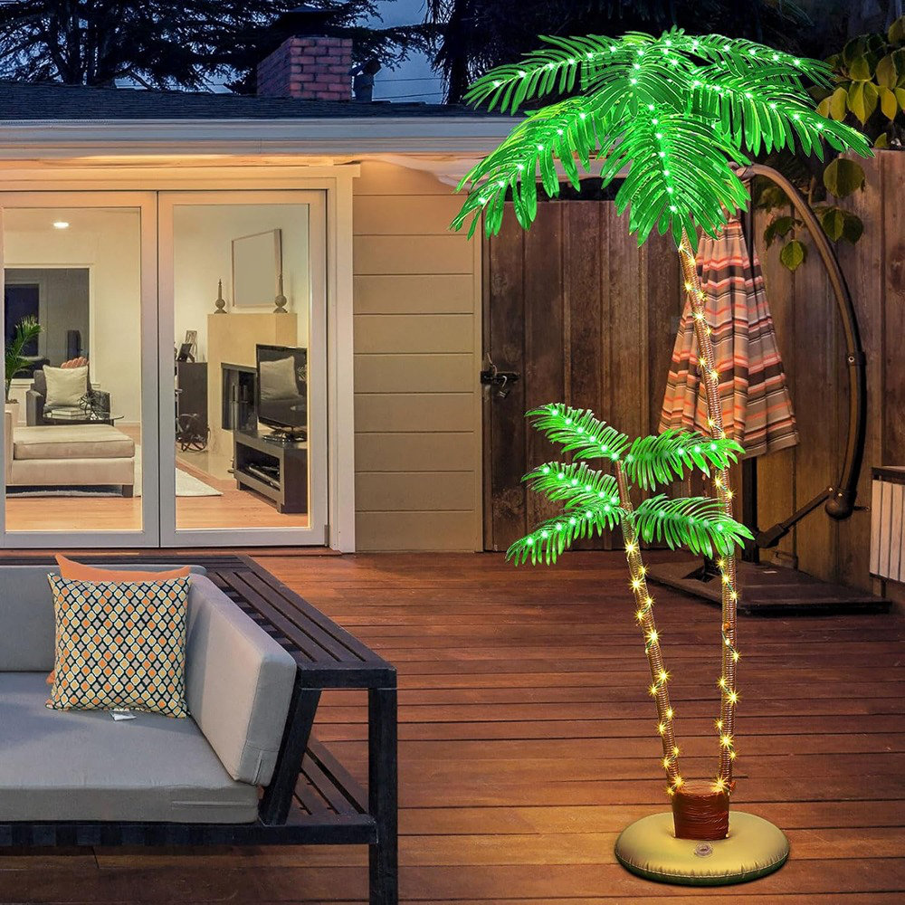 Bay Isle Home™ Lighted Palm Trees For Outside Patio, Outdoor Light U ...