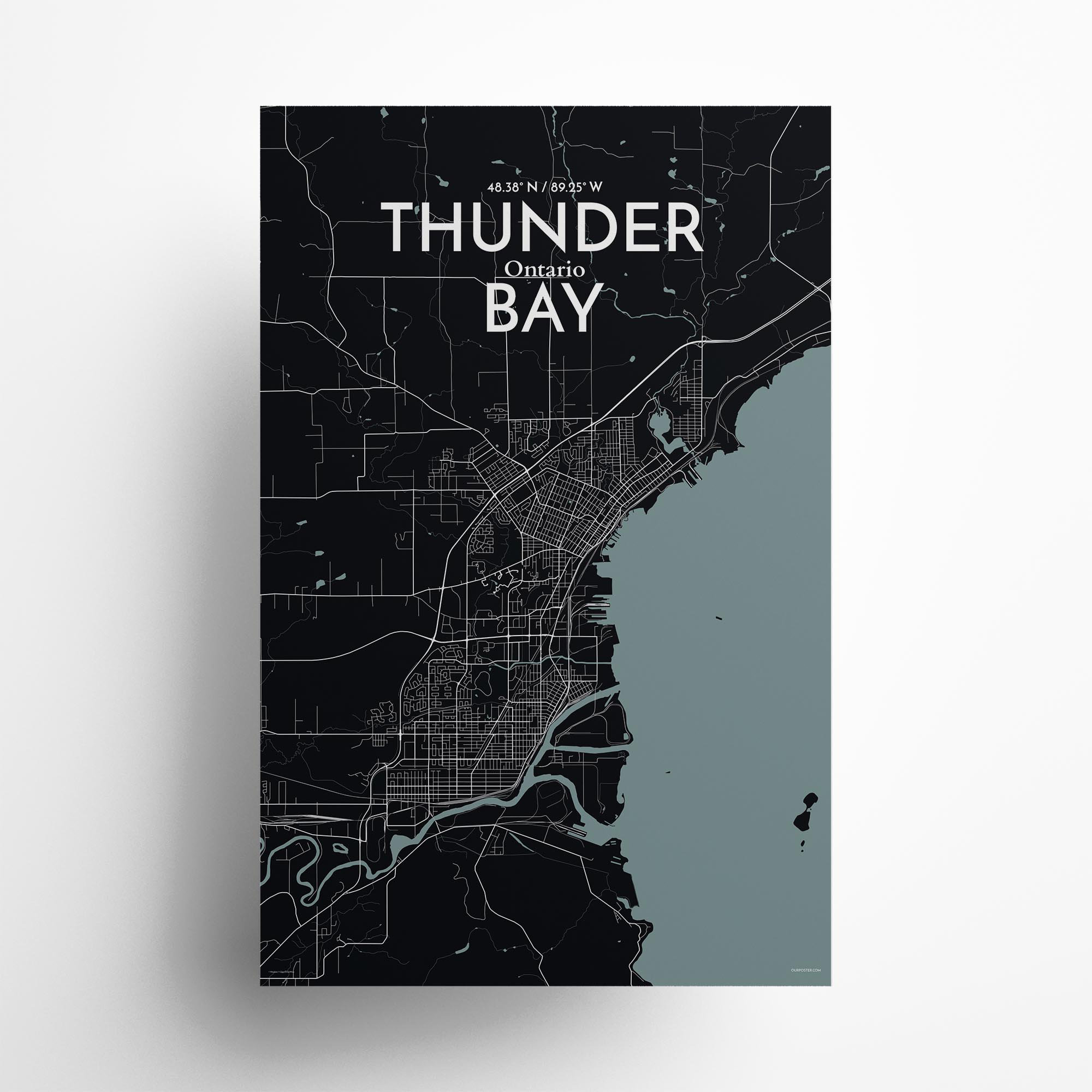 17 Stories Thunder Bay City Map Graphic Art - Wayfair Canada