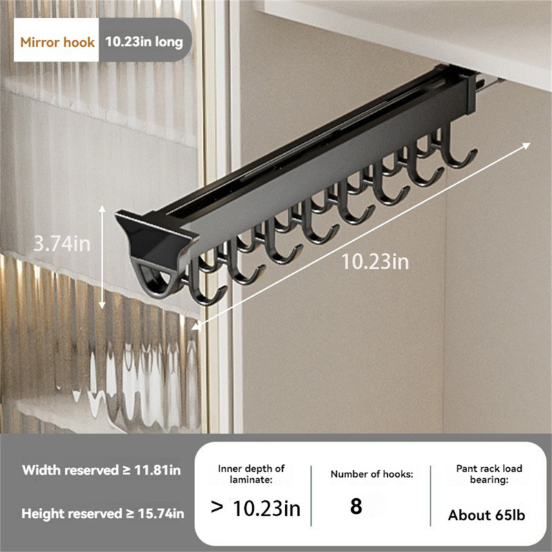 Rebrilliant Aluminum Alloy Retractable Slide Rail Hanger | Wayfair