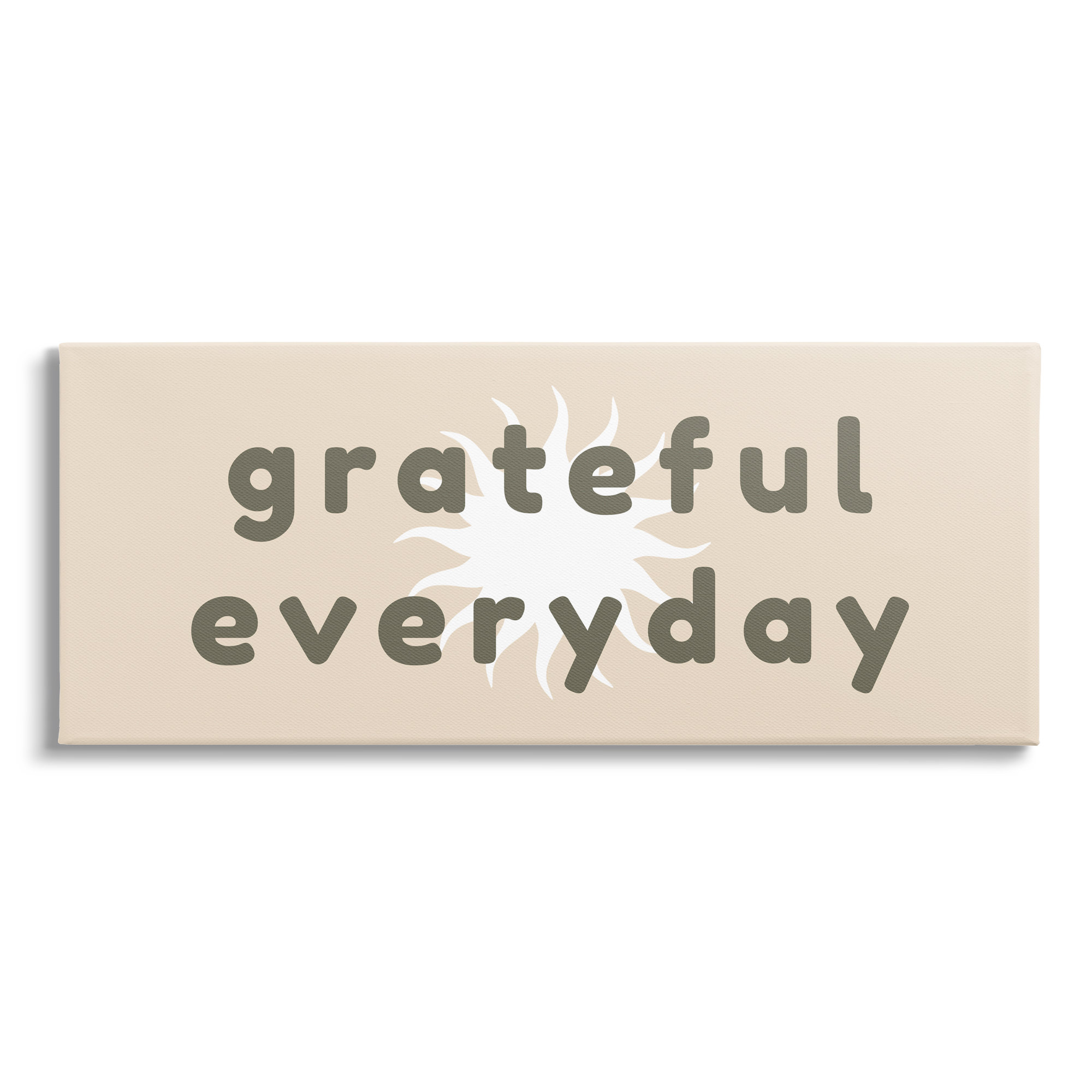 Stupell Industries Grateful Everyday Abstract Shining Sun Neutral Tones ...