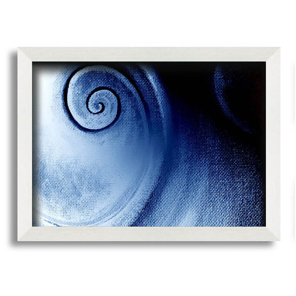 Metro Lane Steel Blue Swirl - Single Picture Frame Print | Wayfair.co.uk