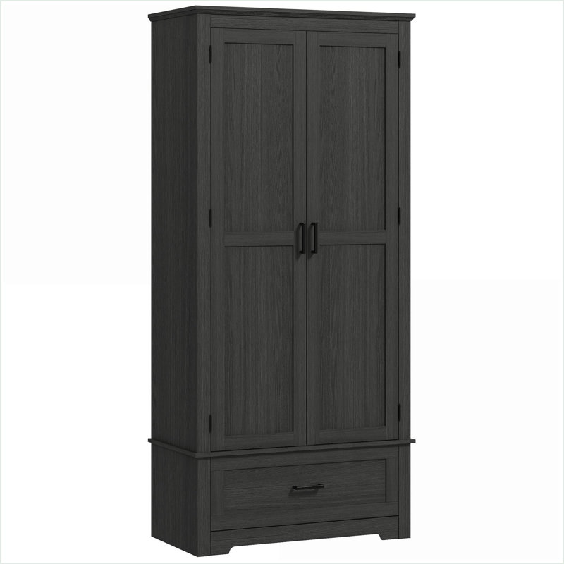 August Grove® Kitchen Pantry Cabinet, 69" Tall Farmhouse with 2 Doors ...