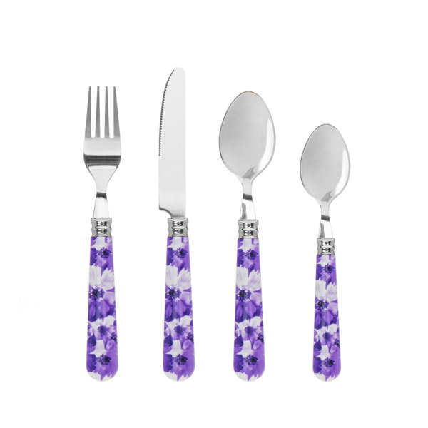 Godinger Silver Art Co Claro Watercolor Floral Acrylic Flatware 16 ...
