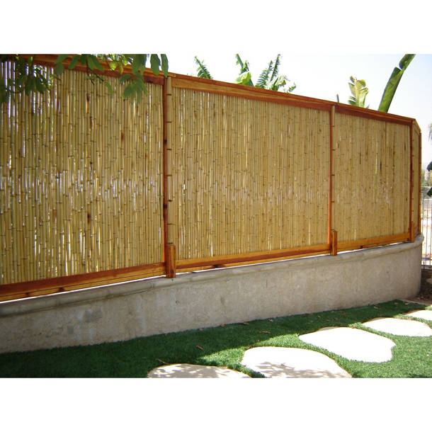 Backyard X-Scapes 6 ft H x 16 ft W Coffee Reed Fencing Decorative ...