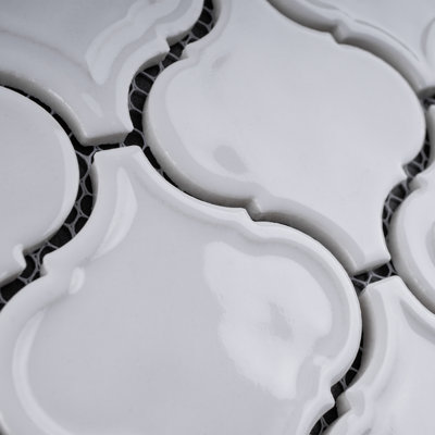 Supreme Tile Lauretta 3" x 3" Glass Arabesque Mosaic Wall Tile ...