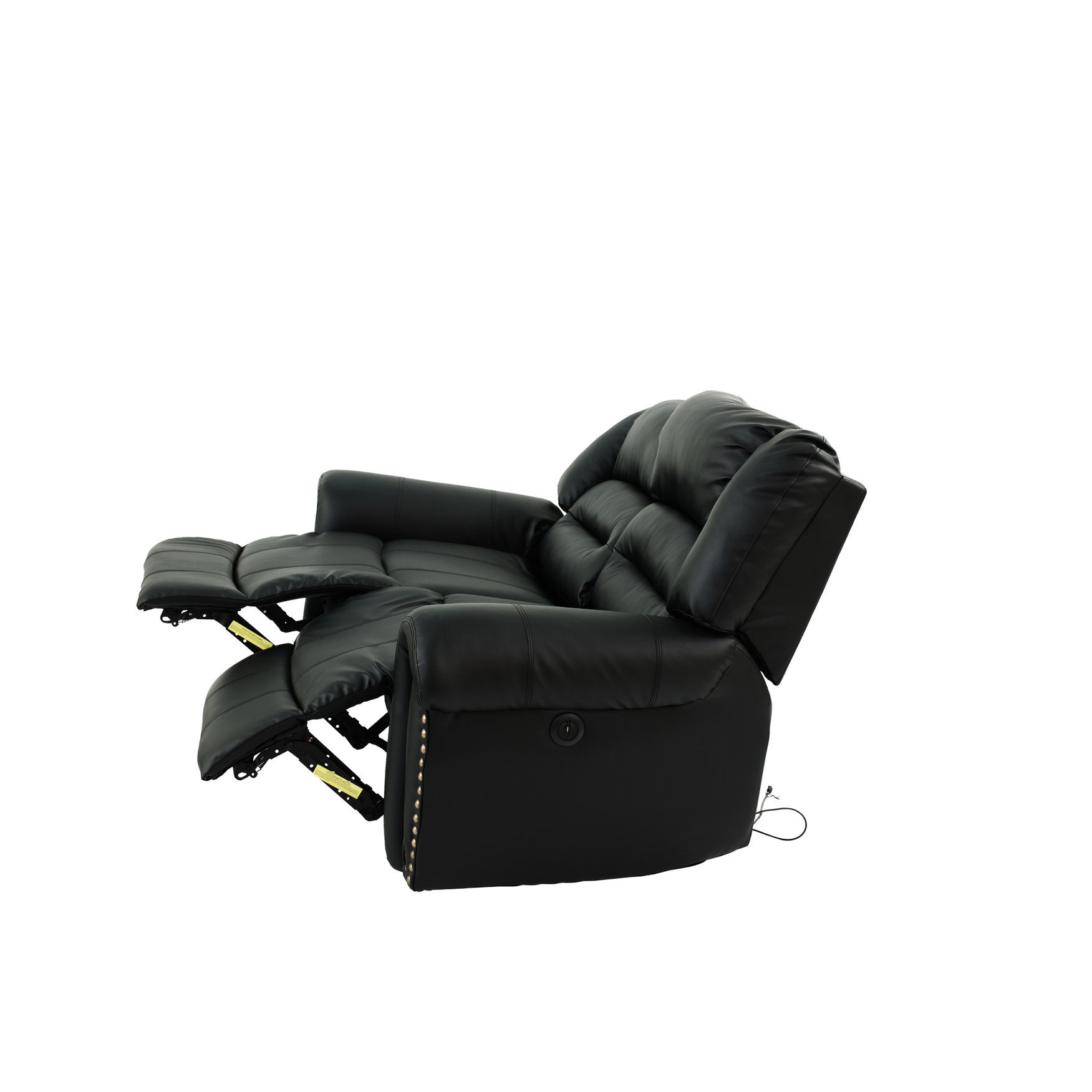 Lark Manor™ Contemporary Style Black Bonded Leather Motion With For ...