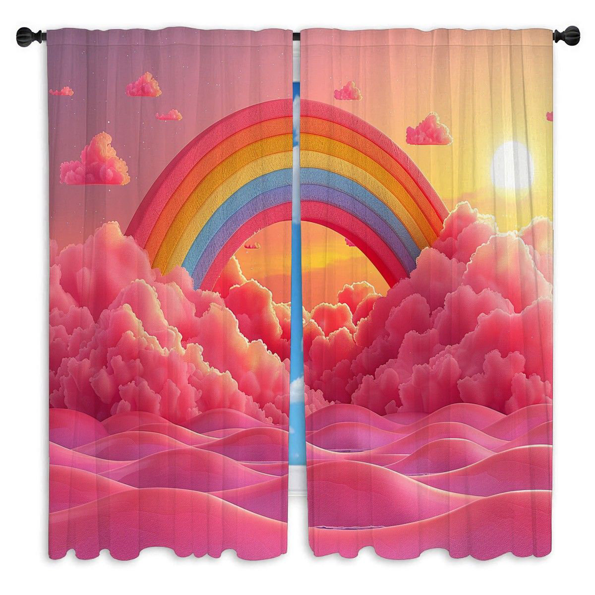 Wildon Home® Rainbow Sheer Window Curtains - 2 Panels | Wayfair