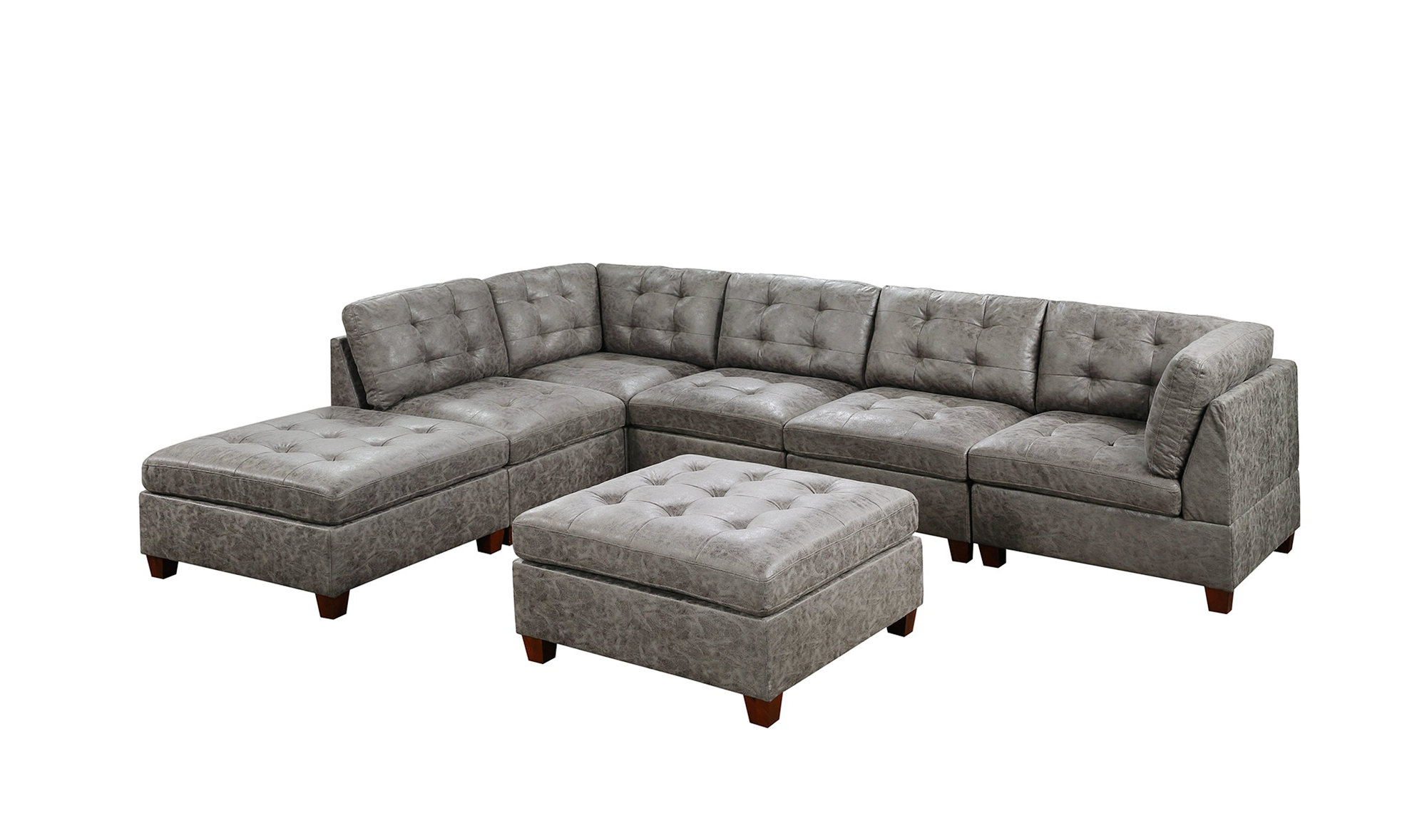 Wildon Home® Living Room Furniture Modular Sectional Set 7Pc Set Tufted ...