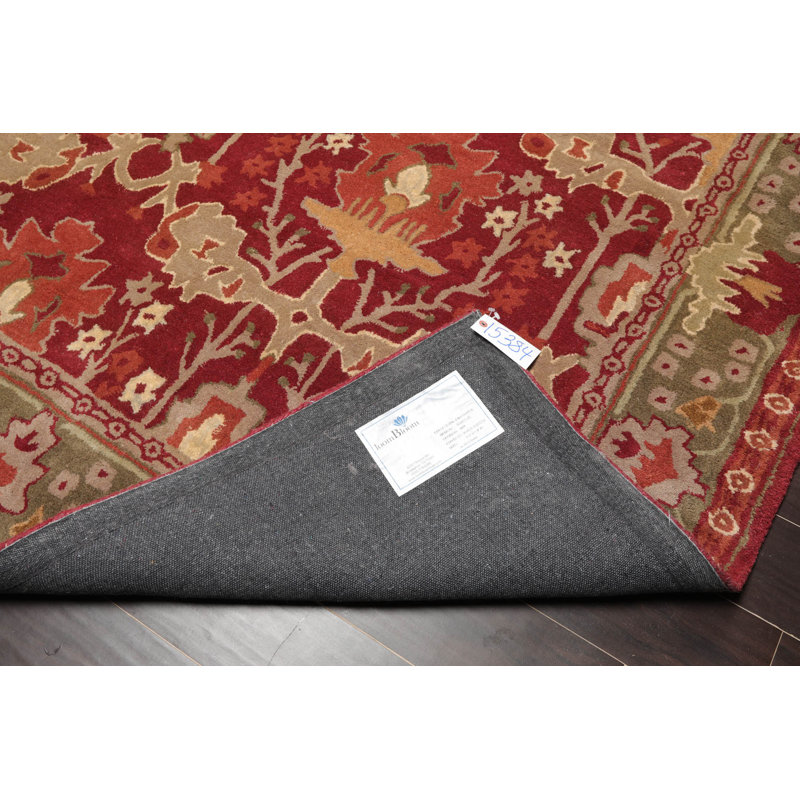 Oriental Rug of Houston Handmade Wool Red/Green Rug | Wayfair