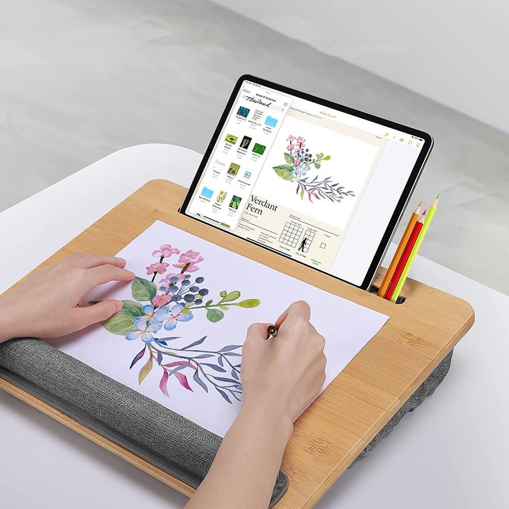 Hokku Designs Lap Desk,Bamboo Laptop Tray , Ergonomic Design With ...