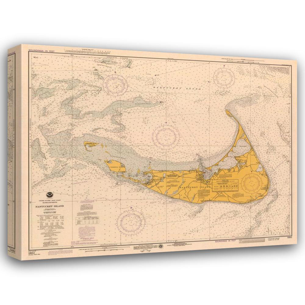 Red Barrel Studio Nautical Chart - Nantucket Island ca. 1975 - Sepia ...