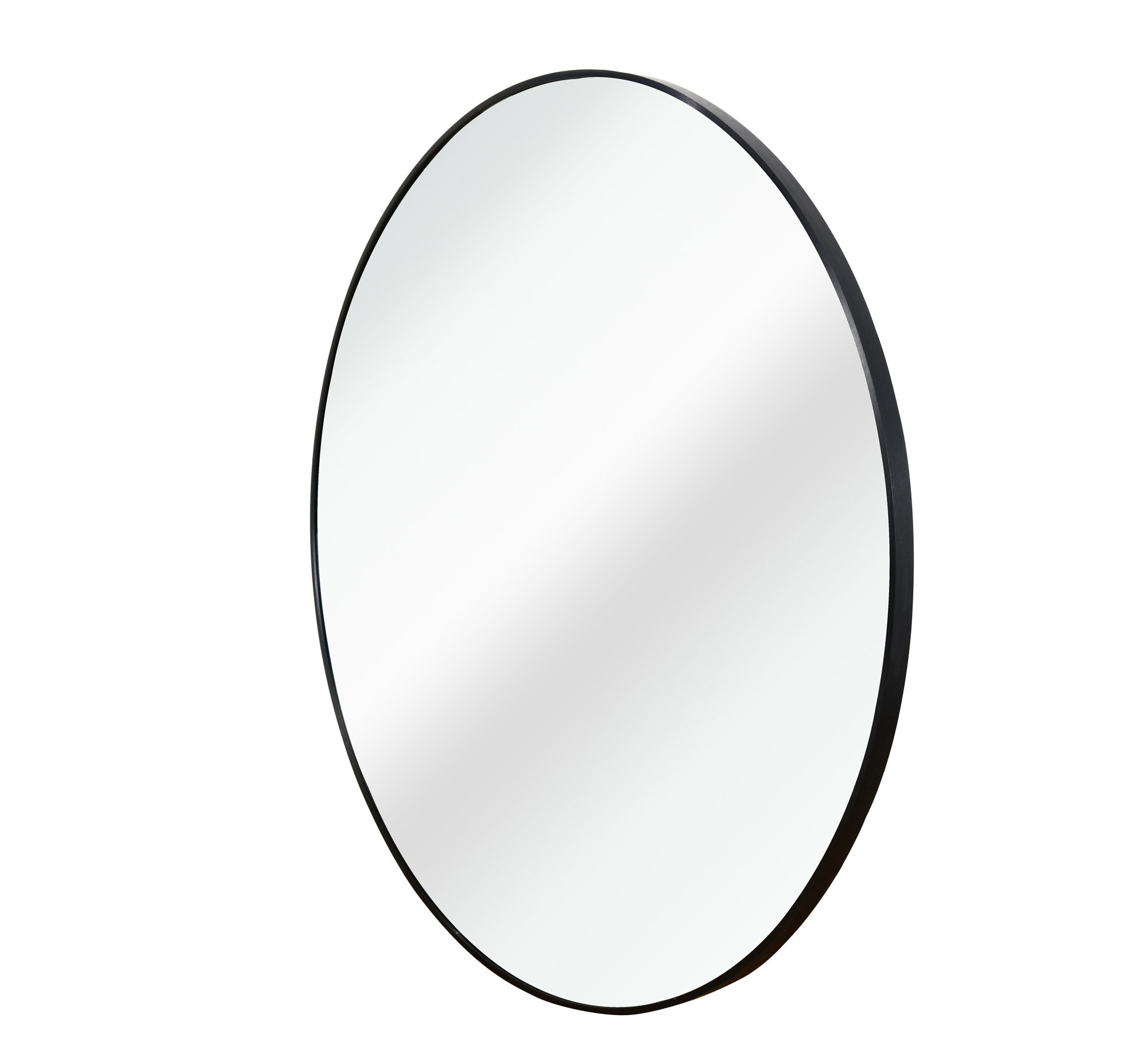 Ebern Designs Black 24 Inch Metal Round Bathroom Mirror | Wayfair