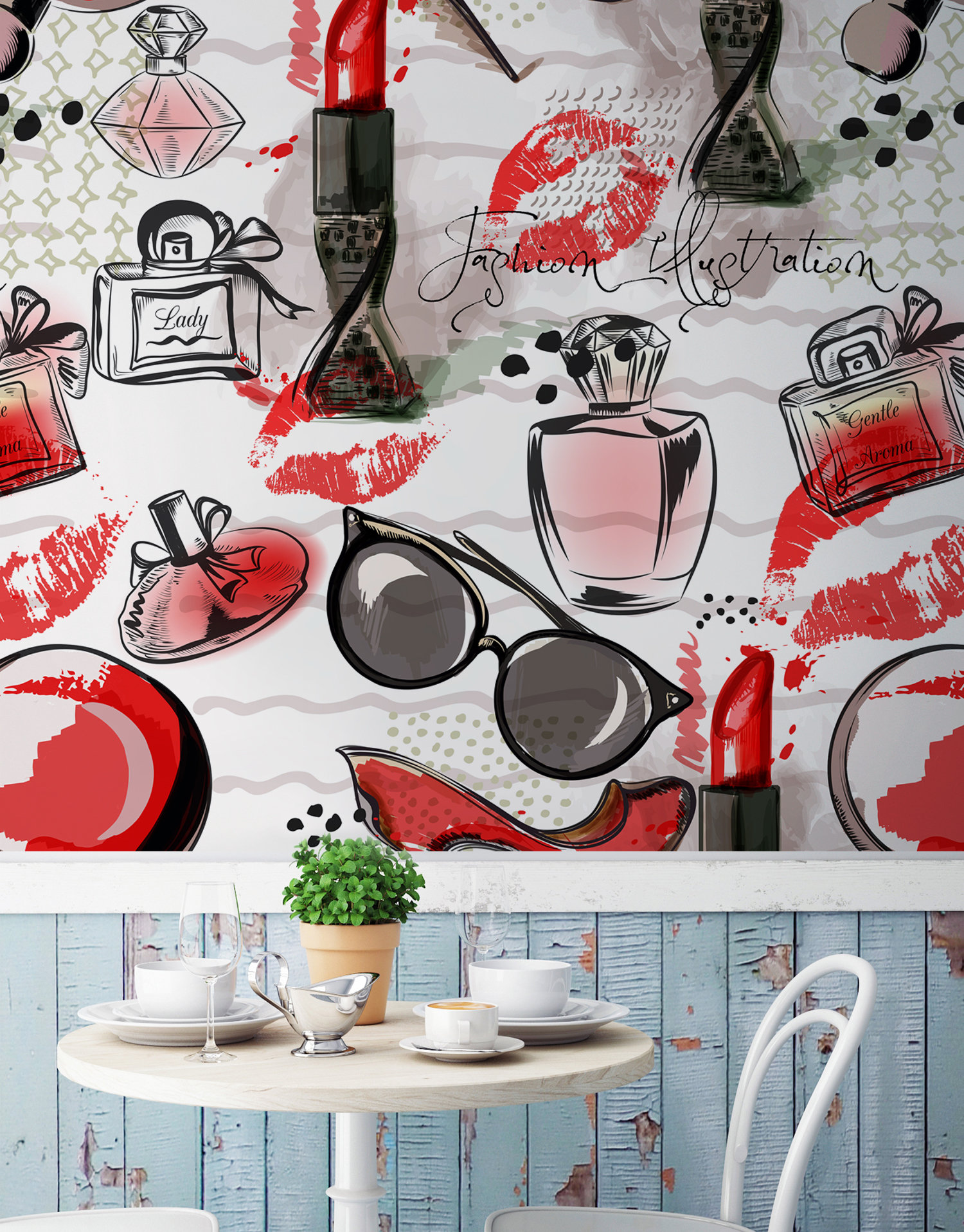 Rosdorf Park Mcmurray Fashion Cosmetic Make-up Wall Mural | Wayfair