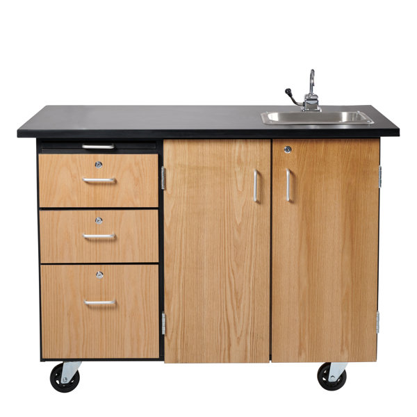 National Public Seating Mobile Science Cart with External Drawers ...