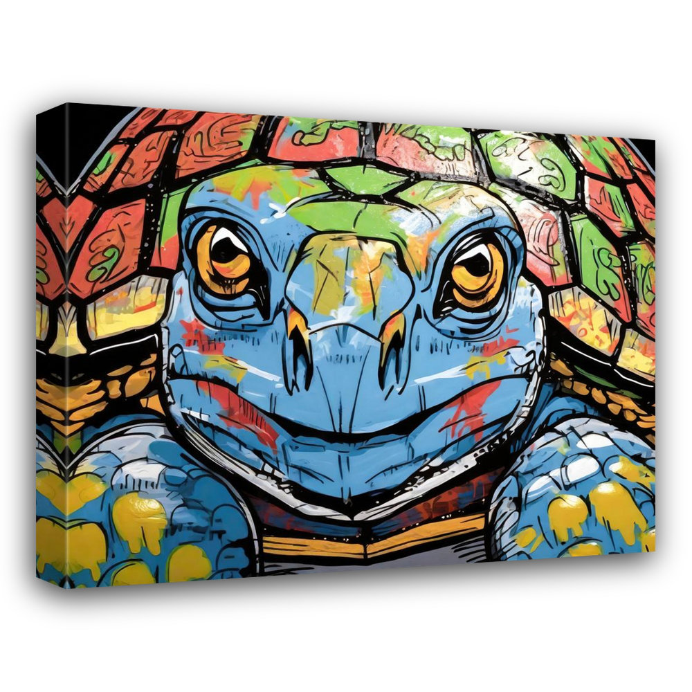 Latitude Run® " Turtle Graffitianimals " on Canvas | Wayfair