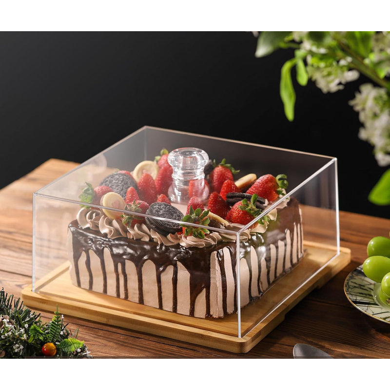 Tobran Square Cake Stand，Cake Stand with Dome，Square Cake Stand with ...