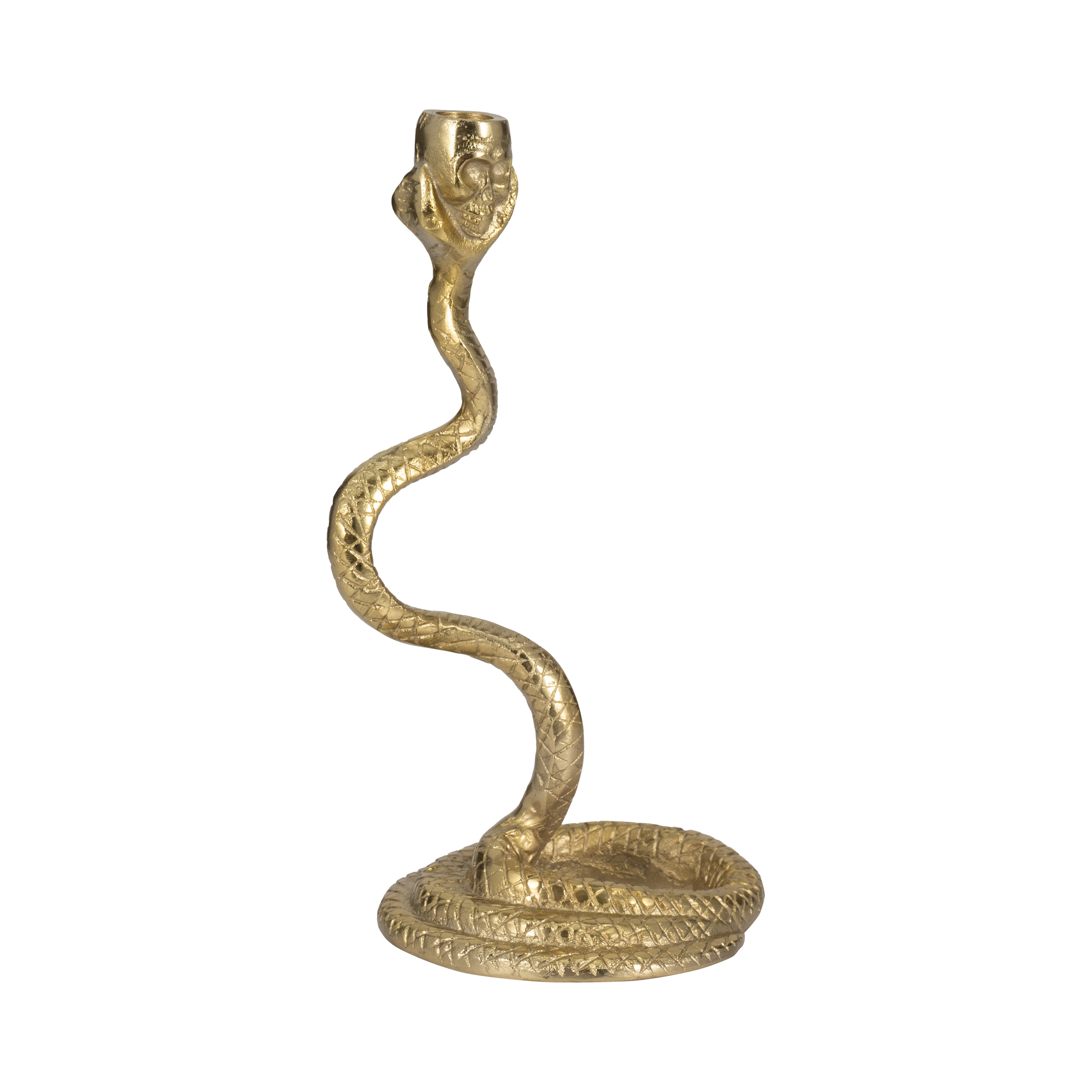 House of Hampton® Aluminum 13-Inch Gold Snake Taper Candle Holder ...