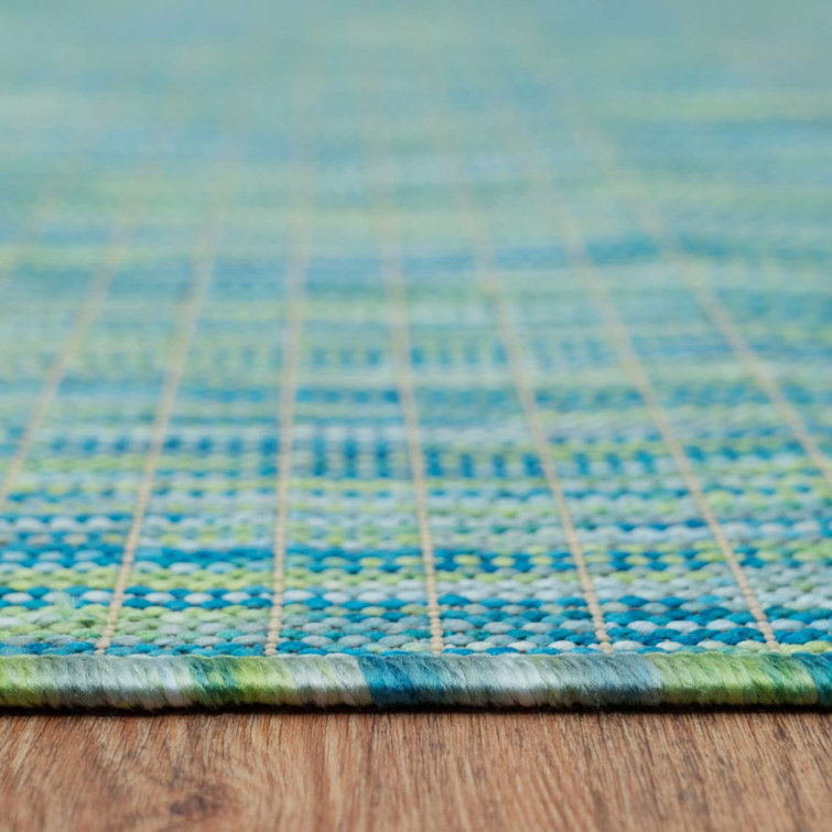 Ebern Designs Flatweave Green Rug | Wayfair.co.uk
