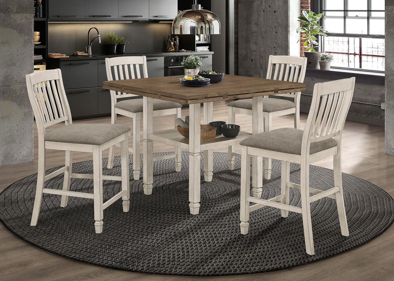 Lark Manor™ Skalski Counter Height Dining Set with Drop Leaf in Brown ...