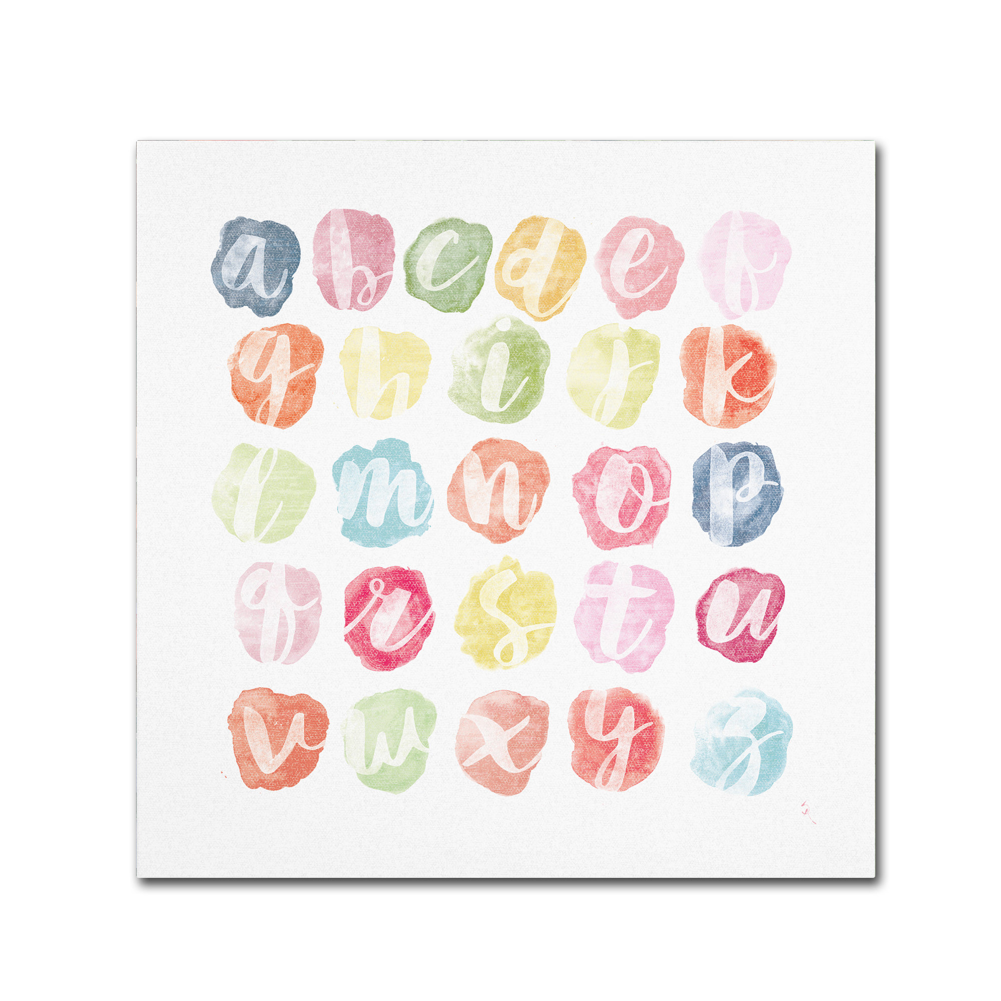 Trademark Fine Art 'Watercolor Alphabet' Print on Wrapped Canvas | Wayfair