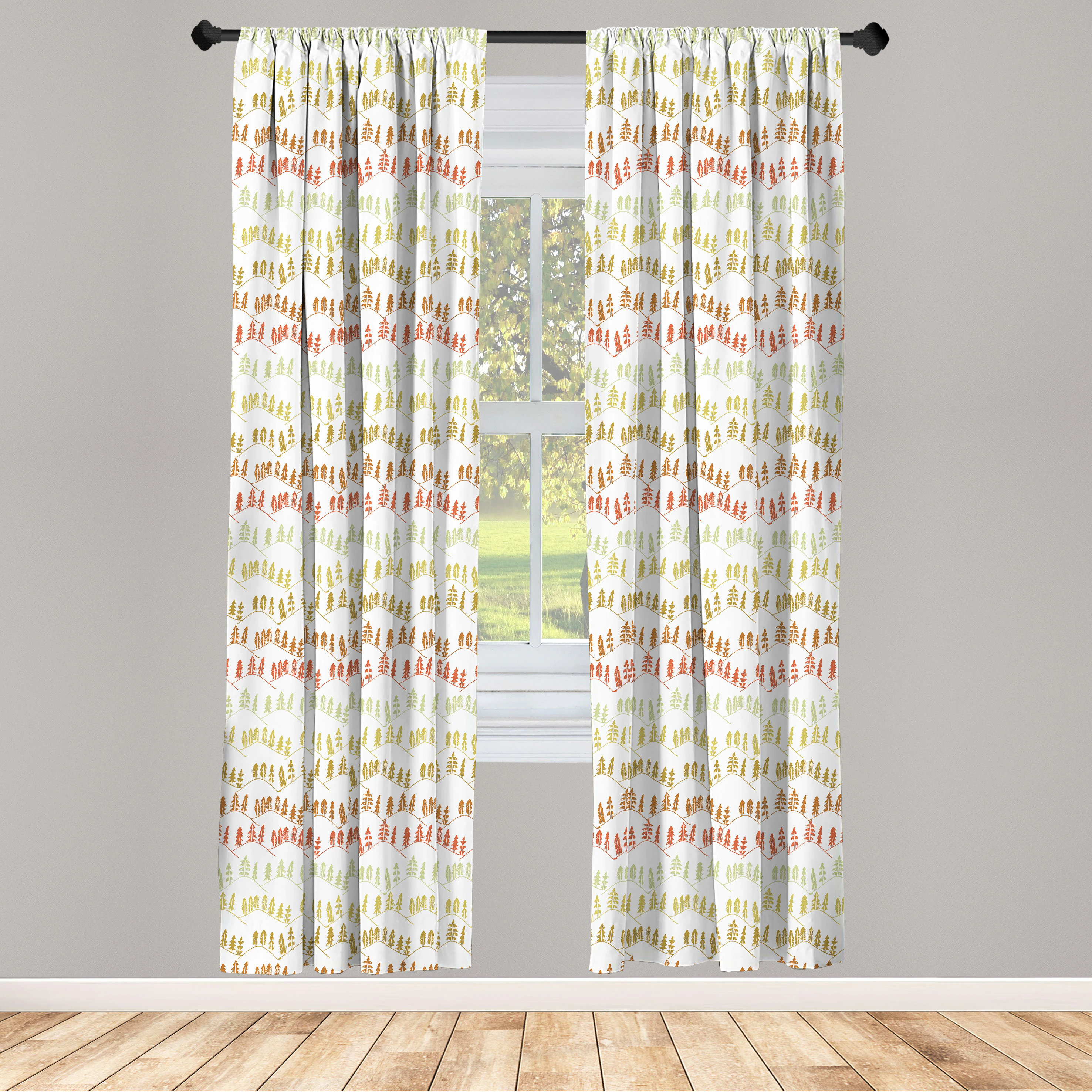 East Urban Home Forest Floral Semi-Sheer Rod Pocket Sliding Panel | Wayfair