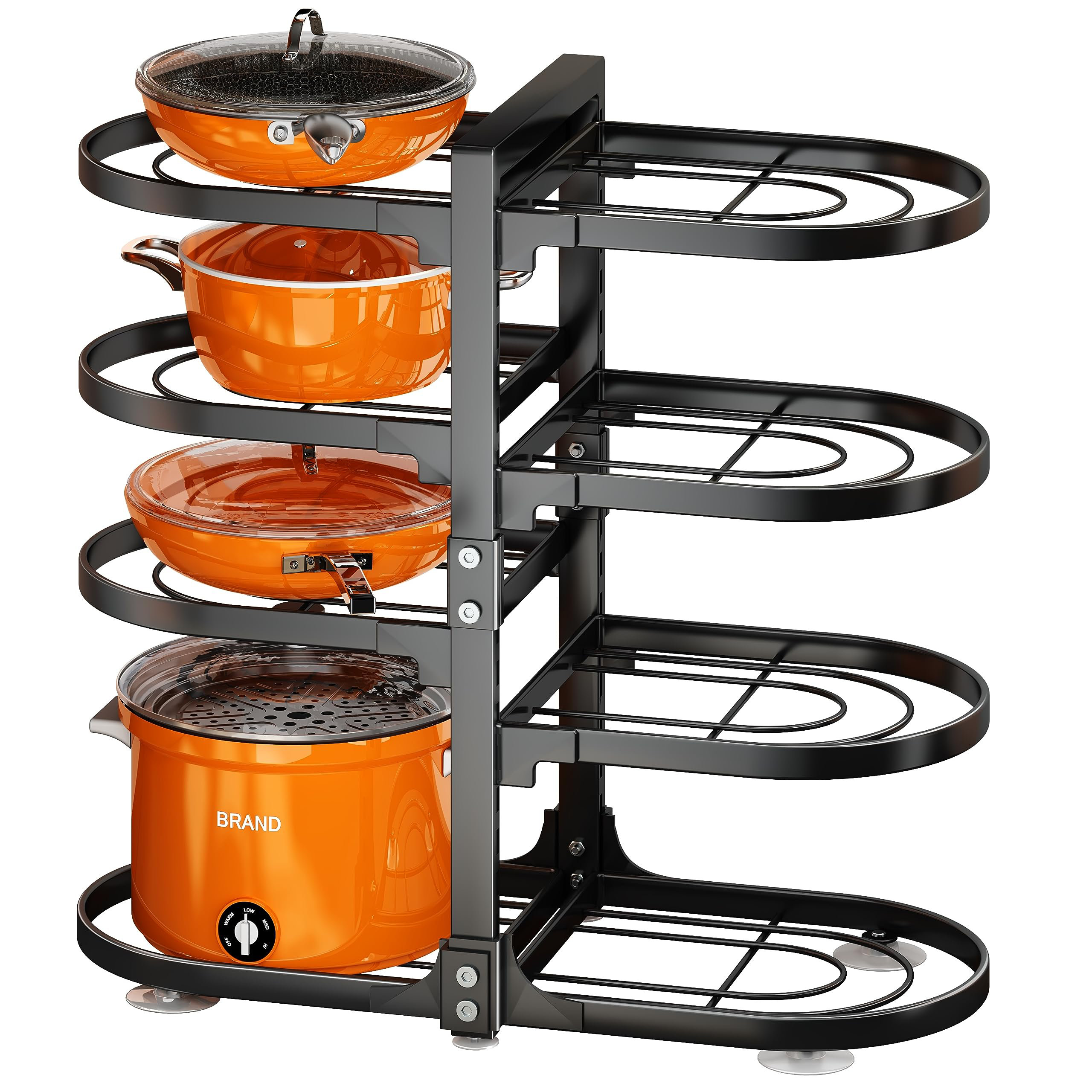 Prep & Savour Metal Oval Countertop / Cabinet Pot Rack | Wayfair