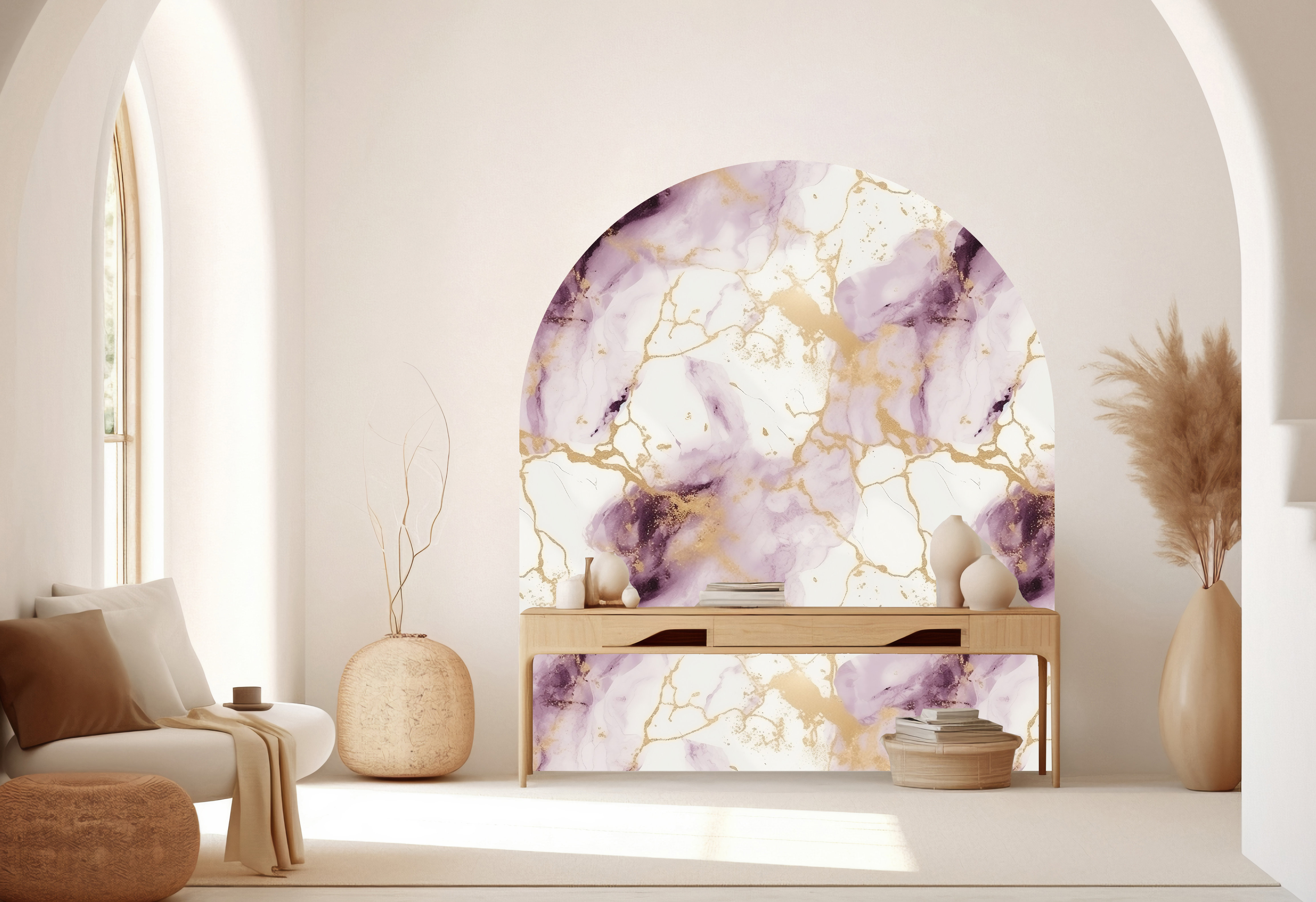 Mercer41 Marble Wall Decal, Bed Arch Sticker, Hedboard Wall Decal, Arch ...