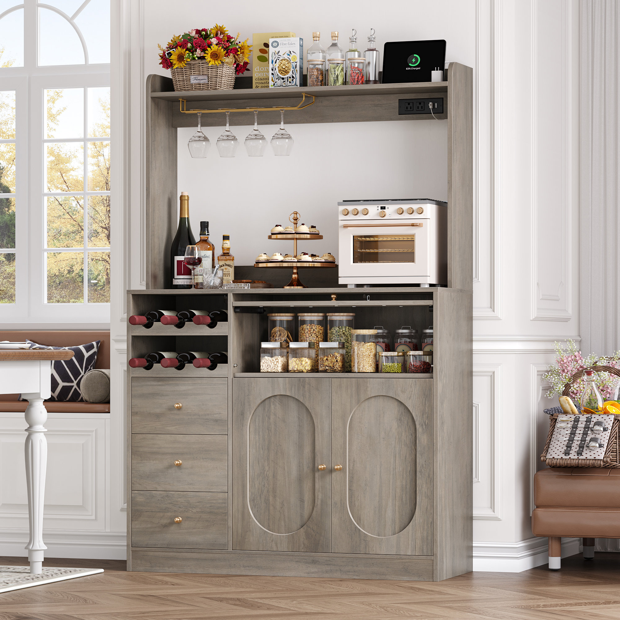 Willa Arlo™ Interiors Dorsett 67'' Kitchen Pantry With 3 Drawers ...
