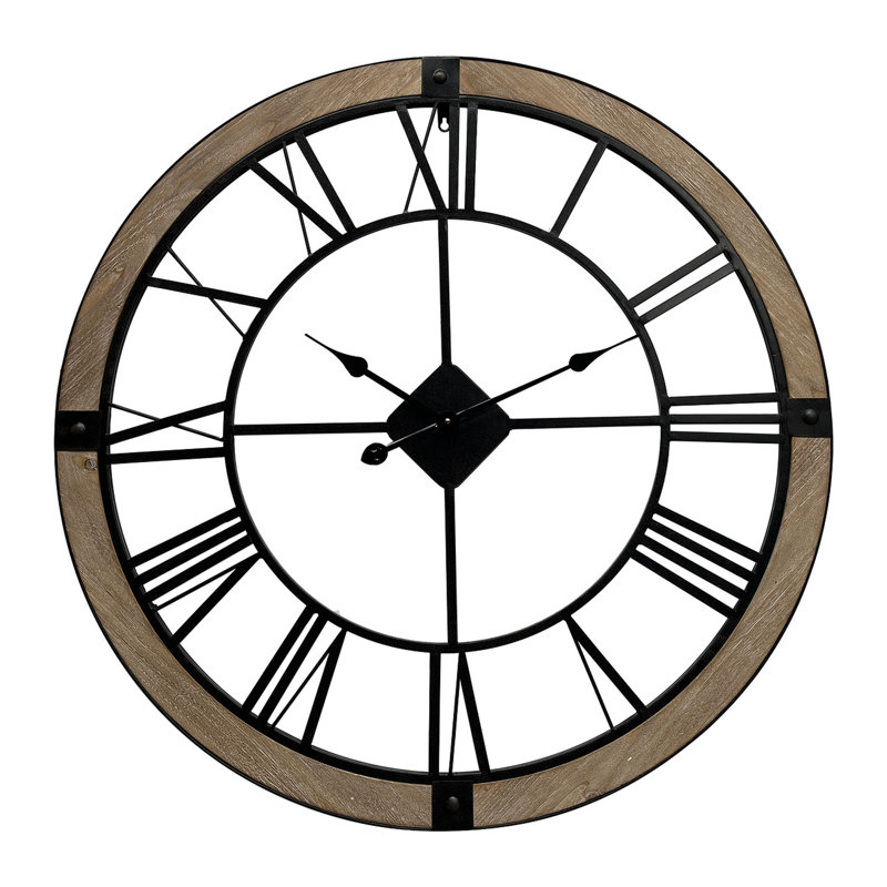 Trent Austin Design® Marinela Round Wood Modern Farmhouse Wall Clock ...