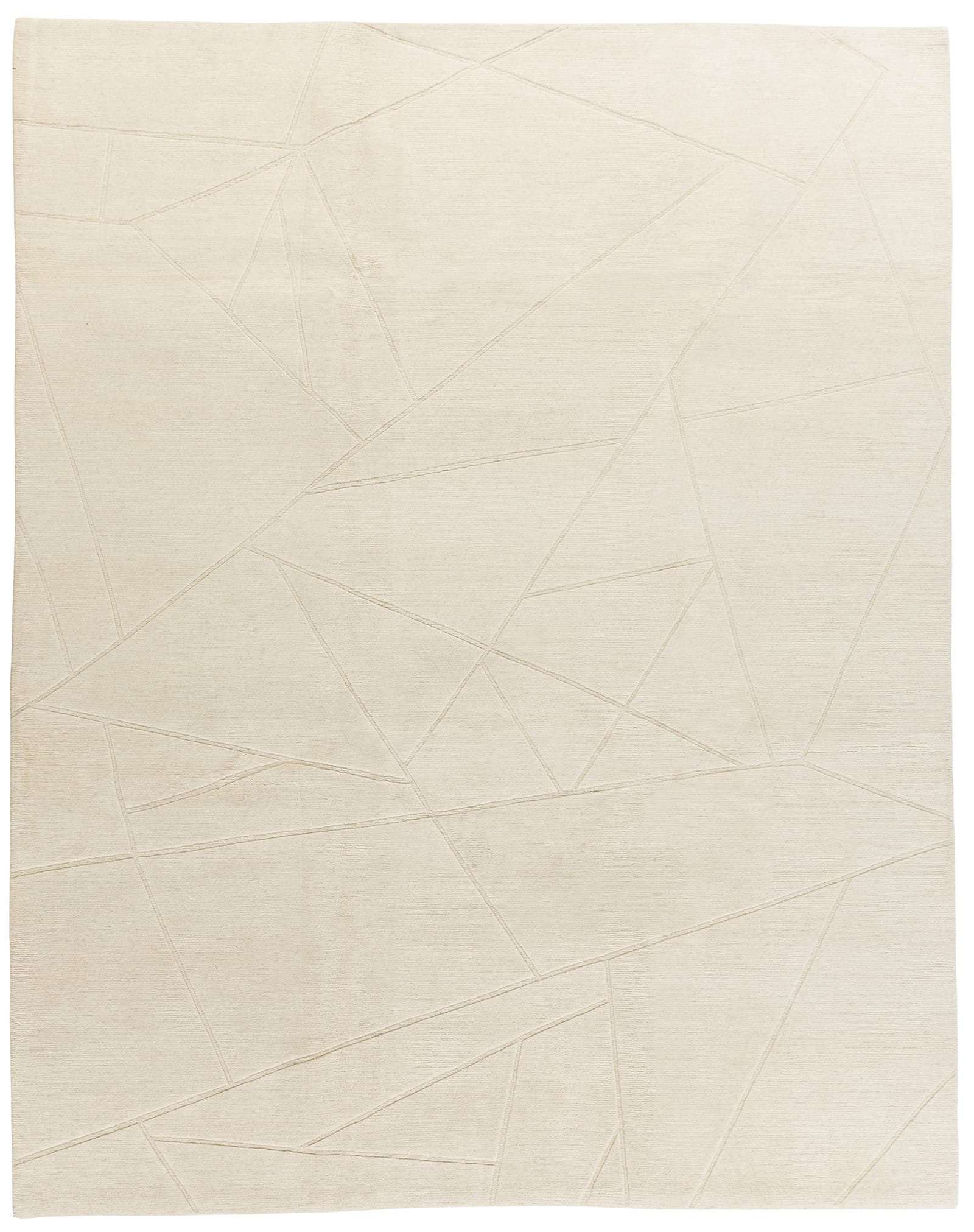 Tufenkian Fractal Hand Knotted Wool Geometric Area Rug in White | Perigold