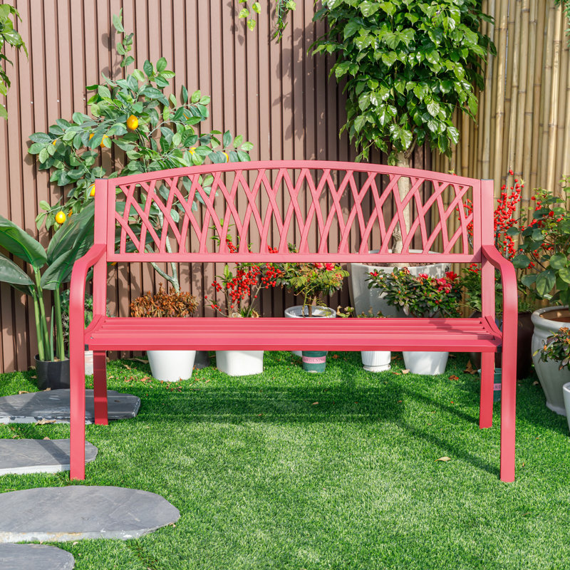 Hi-Line Gift Ltd. GARDEN BENCH Steel With Cast Iron Potting Bench ...