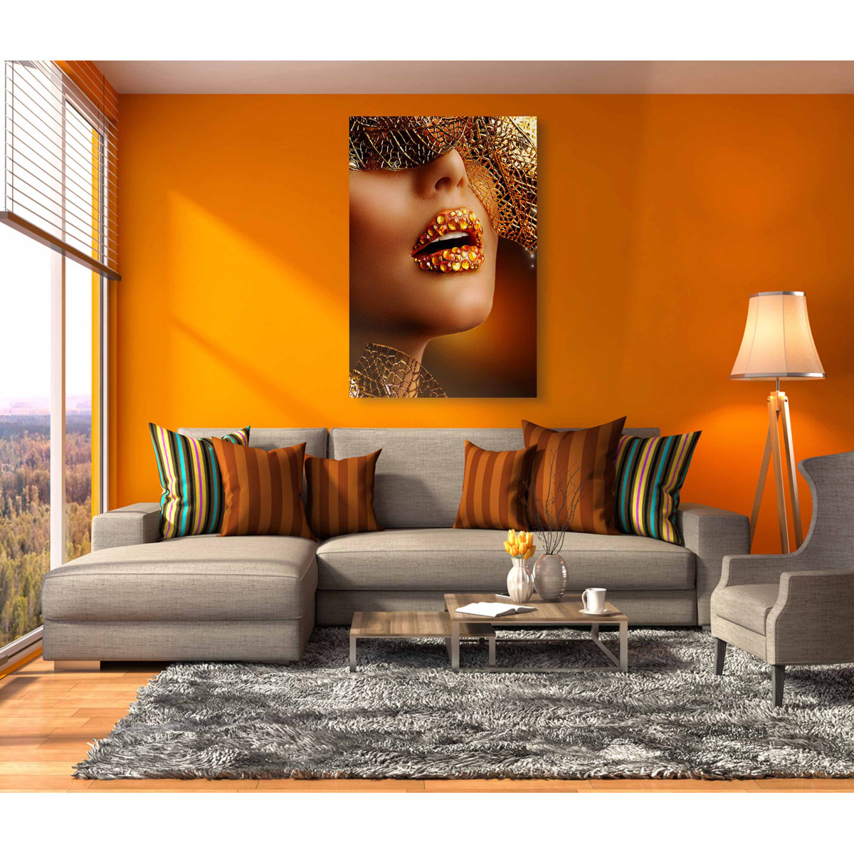 Mercer41 Gold and Bedazzled, Beauty Fashion Model Portrait, Acrylic ...