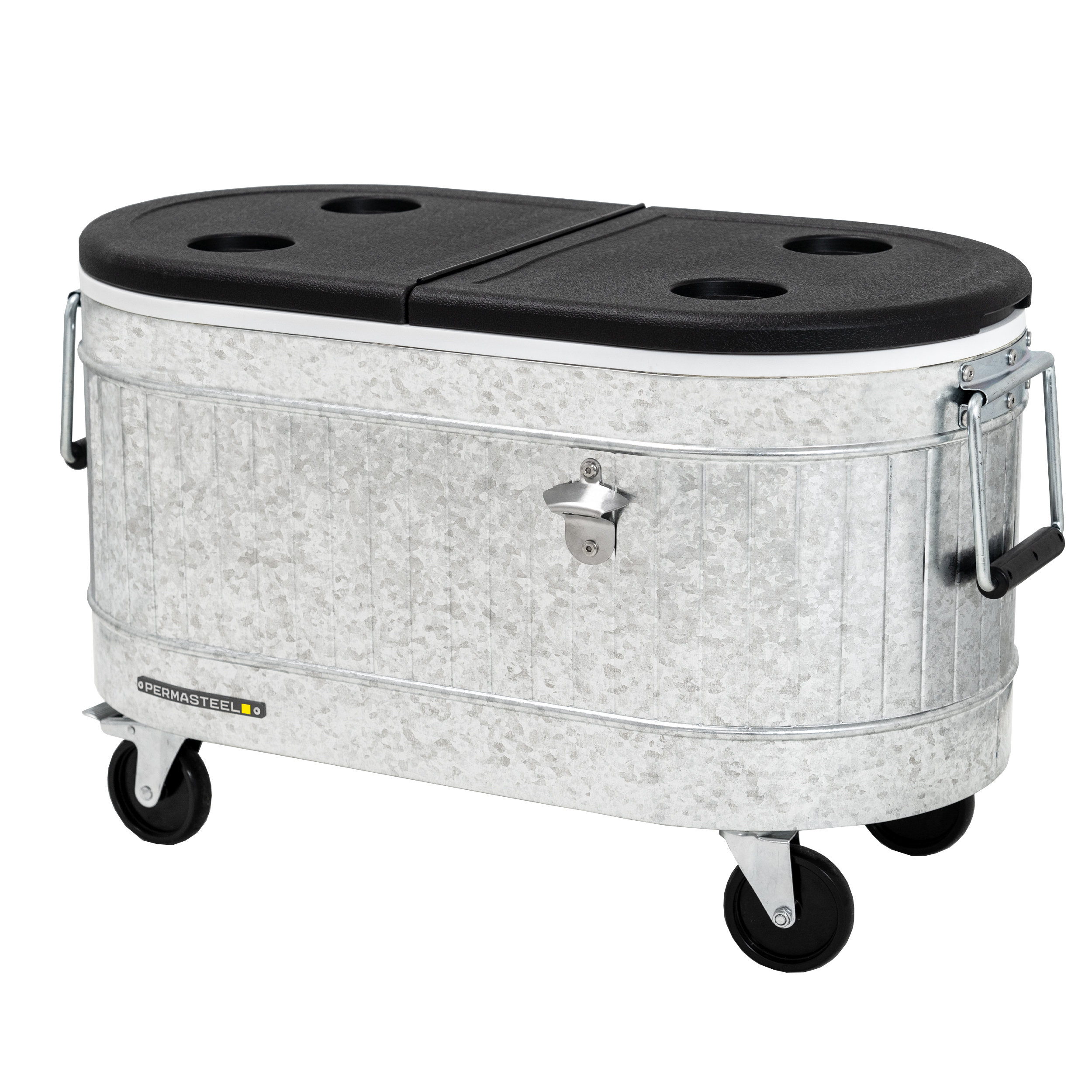 Permasteel 80-Qt Galvanized Steel Rolling Cooler with Wheels | Wayfair