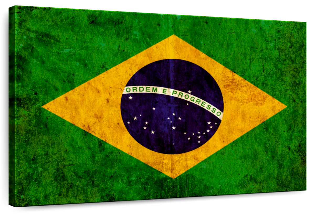 Ebern Designs Borges Grunge Brazilian Flag | Wayfair
