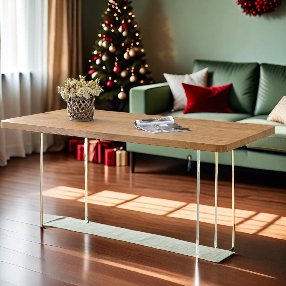 Ivy Bronx Dining Table, Modern Rectangular Table with MDF tabletop ...