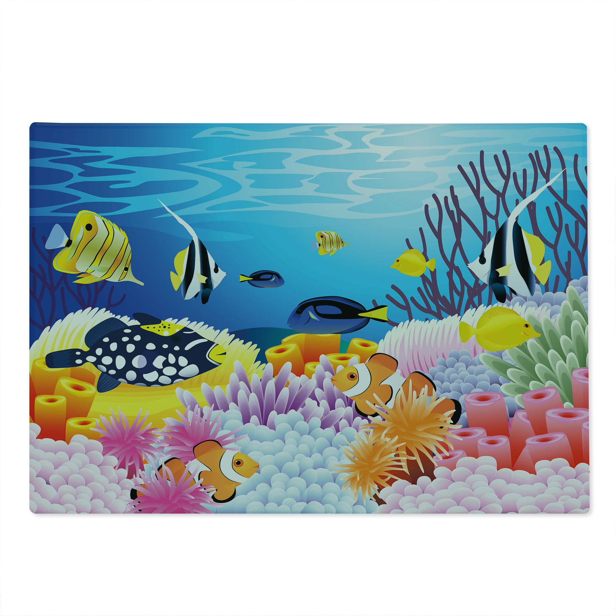 Ambesonne Fish Cutting Board Large Fish Coral Reefs Multicolor | Wayfair